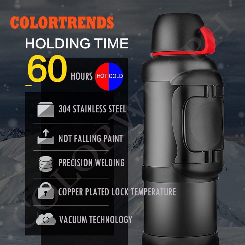 【60-hour Thermal】Outdoor 4L Large Capacity Travel Thermos Both Hot and Cold Water Bottle ...