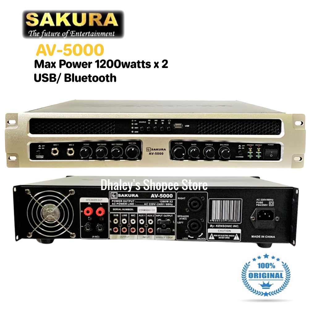 2022 Original Sakura AV-5000 USB BT Karaoke Amplifier Integrated Amplifier AV5000 AV 5000 ...
