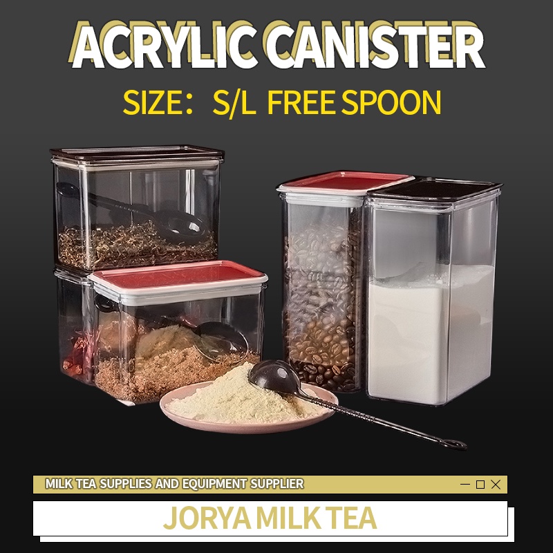 Acrylic Canister Powder Formula Dispenser Container Free Spoon Airtight Food Storage 1L/0.5L ...