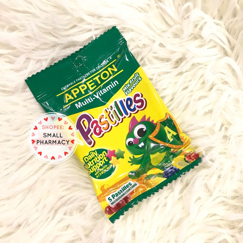 Appeton Multivitamin Pastilles 1 Sachet = 5 pastilles Mix Fruit Flavors ...
