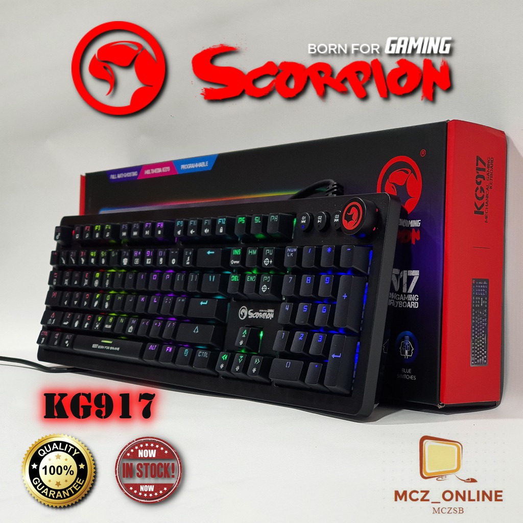GAMING KEYBOARD MARVO KG917 MECHANICAL GAMING KEYBOARD SCORPION GAMING KEYBOARD | Shopee Philippines