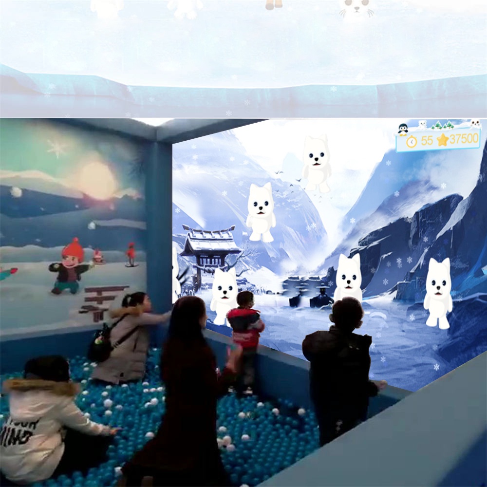 Interactive Wall Projection Games System 7 Effects Snowball Pit On Wall ...