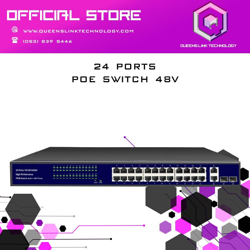 24PORTS POE GIGABIT 48V NETWORK SWITCH | Shopee Philippines