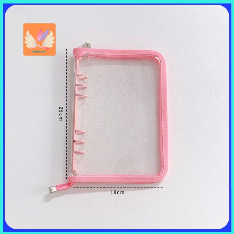 ARThur A5 A6 Zipper Binder Flash Transparent Binder Zipper Binder K-pop ...