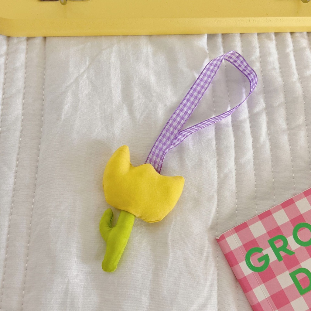 YoYo Keychain Cute Tulip Bag Cloth Pendant Cartoon Candy Color Flowers ...