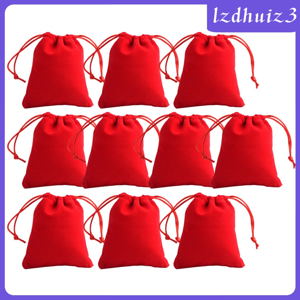 10pcs Velvet Bags Jewelry Wedding Party Favor Gift Drawstring Pouches ...