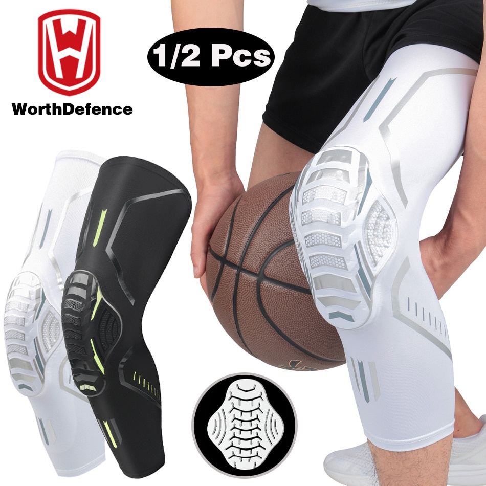 Worthdefence 1/2 PCS Basketball Kneepads Sleeve Knee Brace Support ...