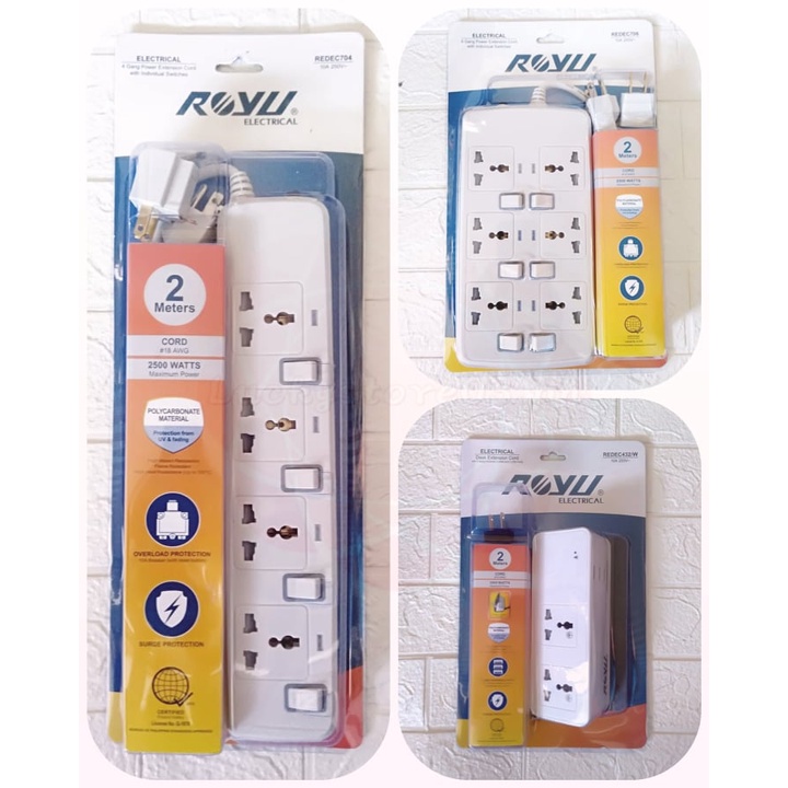 Royu Power Extension Cord One Individual Switches 4Gang REDEC704 ...