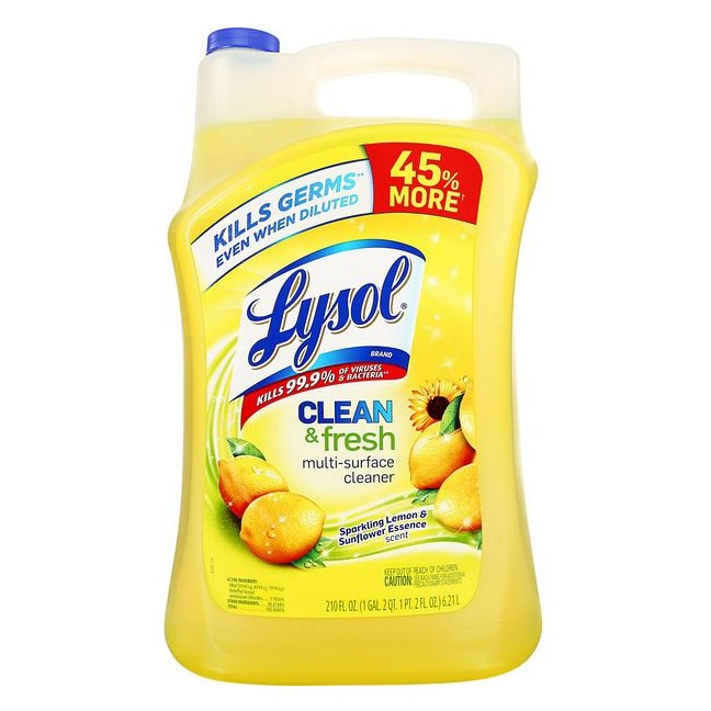 Lysol Gallon Clean & Fresh Disinfectant Multi Surface Cleaner 6.21 L ...