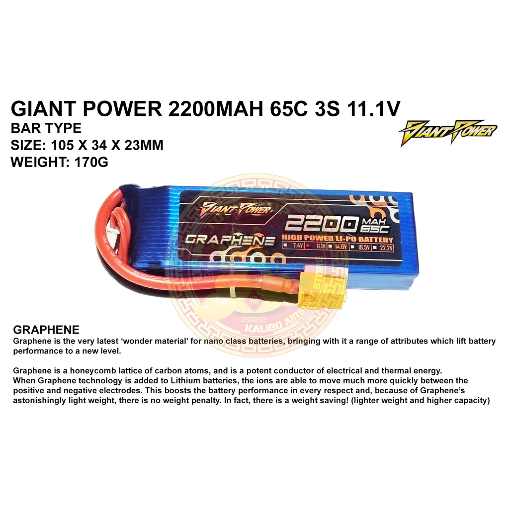 GIANT POWER GRAPHENE 2200mah 3S 65C BATTERIES | Shopee Philippines