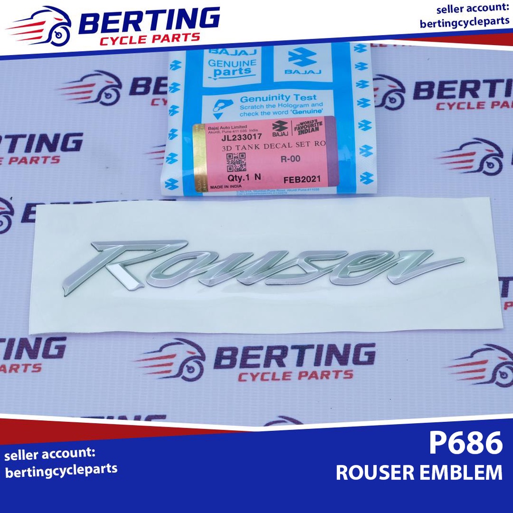 1PC TANK DECAL EMBLEM Rouser 3D Genuine JL233017 | Shopee Philippines