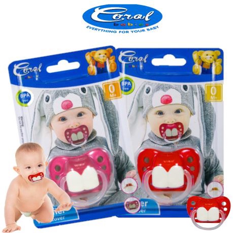 Funny Baby Pacifier Coral Babies Orthodontic Pacifier Tooth Design ...