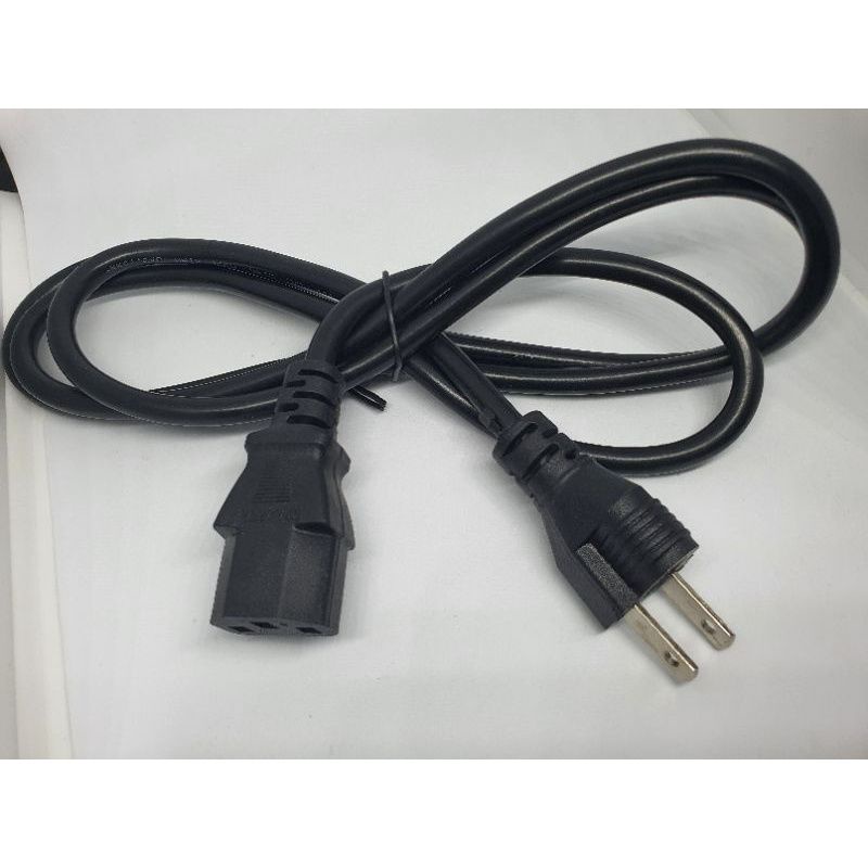 AC Power Cord 2pin X 3Prong Hole 1.4mtr for Rice Cooker CPU Monitor and ...