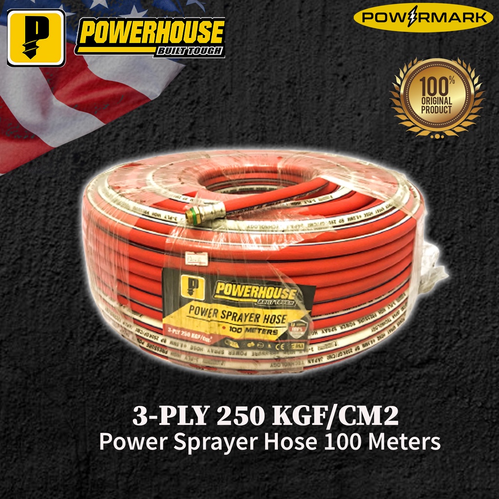 POWERHOUSE 3-PLY 250 KGF/CM2 Power Sprayer Hose 100 Meters [POWERMARK | PAC] | Shopee Philippines