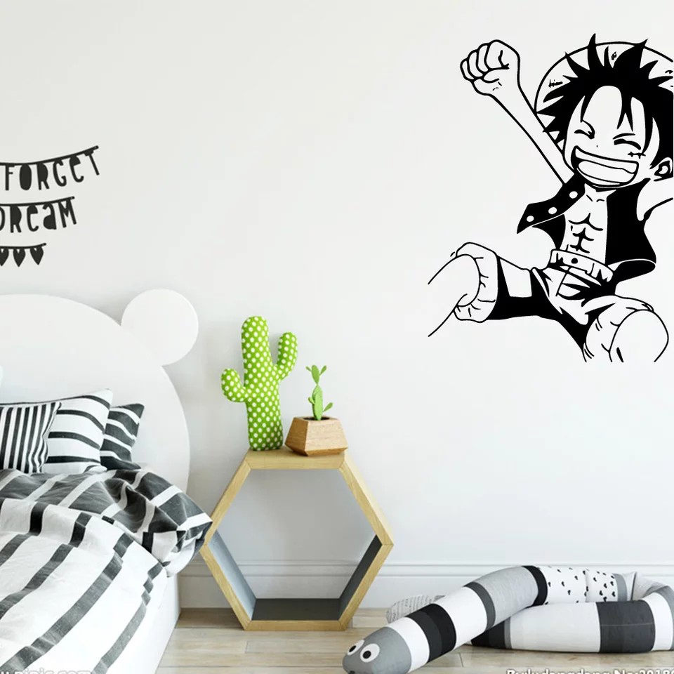 Wall CUTTING CUSTOM WALL STICKER ANIME CARTOON GLASS ONE PIECE MOST ...