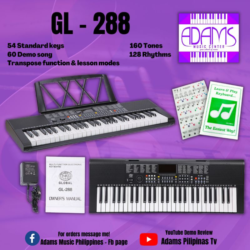 GL-288 54 keys Digital keyboard piano(complete set) | Shopee Philippines