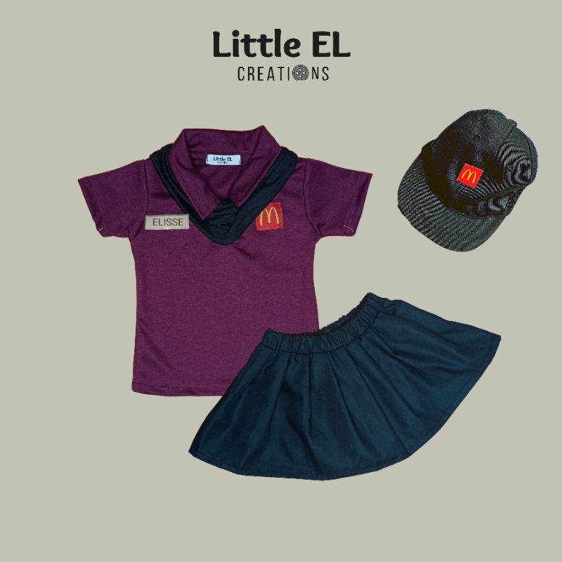 MCDO CREW CAREER COSTUME,BABY/KIDS GIRL COSTUME | Shopee Philippines