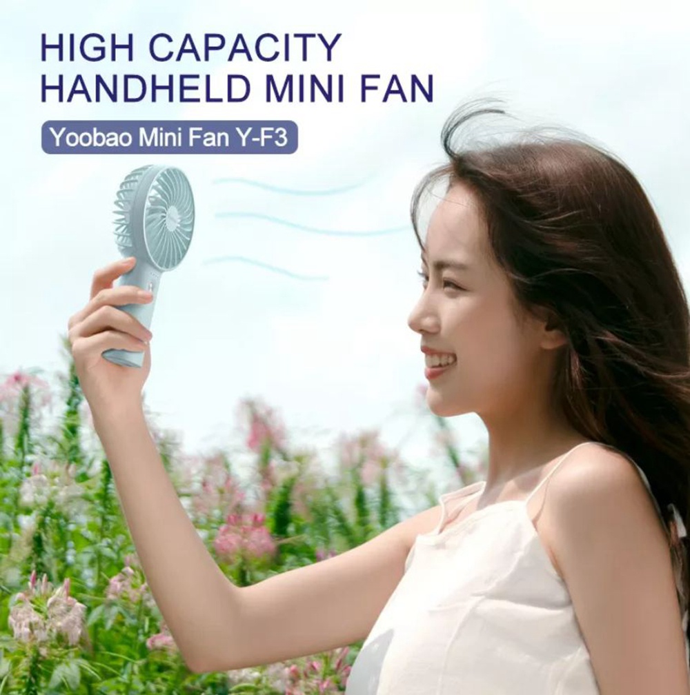 Yoobao F3 Fortable mini Rechargeable Handheld Mini Fan 3 Speeds Strong ...