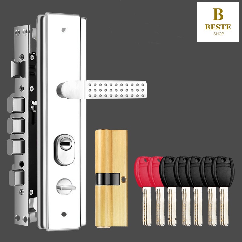 304 Stainless Steel Anti-theft Door Lock Set Security Handle Entrance ...