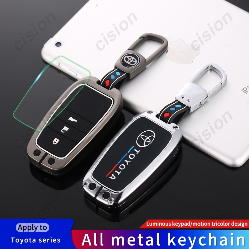 Luminous Zinc Alloy Silicone Smart Car Key Fob Cover Case for Toytoa ...
