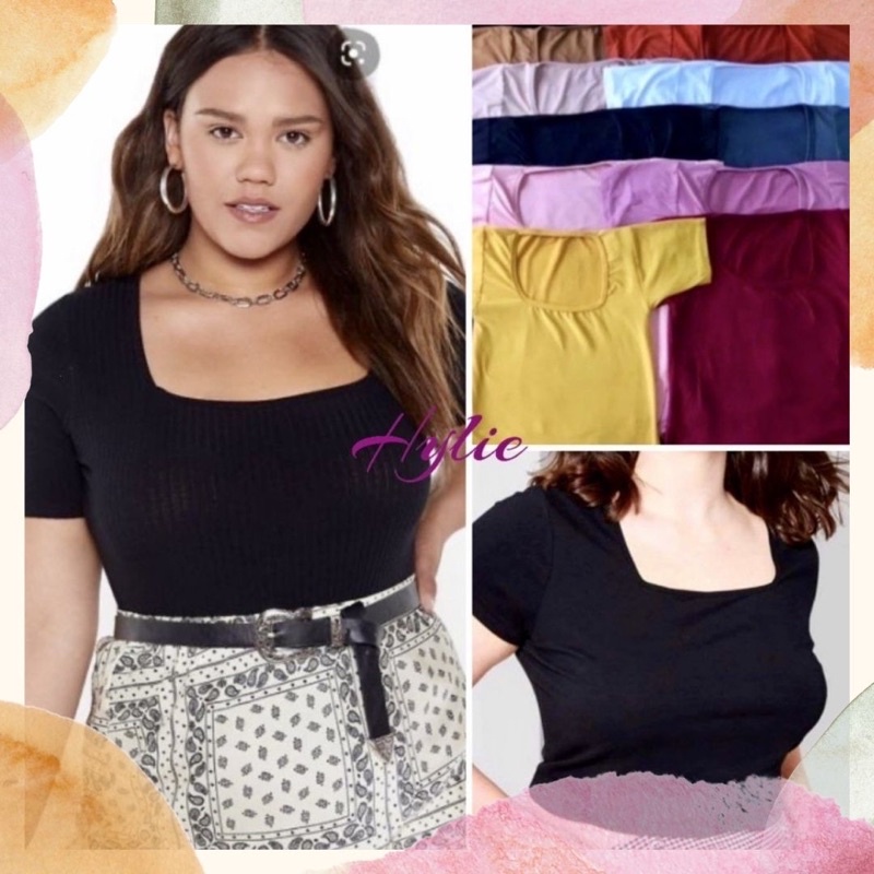 Hylie Plus Size Square Neck Top (Can Fit XL-3XL) | Shopee Philippines