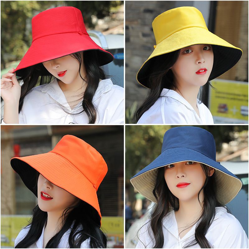 RAINBOWCO Plain Double-sided Summer Hat Beach Hat For Women | Shopee ...