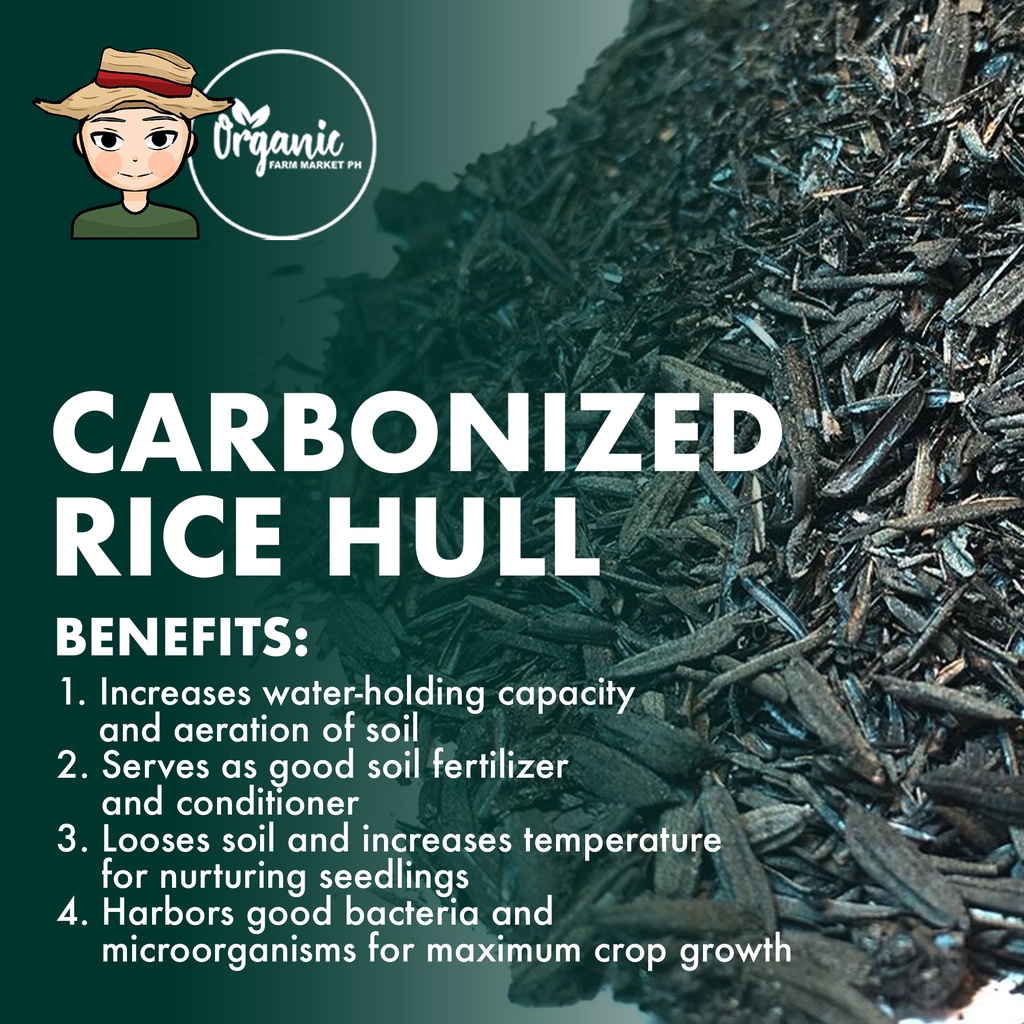 Ilokana Handicrafts 1KG Carbonized Rice Hull for Fertilizer | Shopee ...