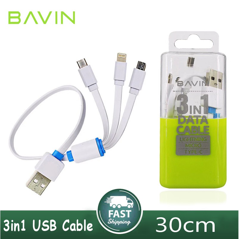 Bavin 3 in 1 30cm USB Cable Type C ios Micro Excellent Quality for ...