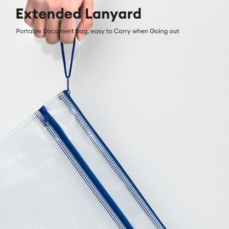 Deli A5 Zip Bag Portable Folder Envelopes Zipper Document Storage Pouch ...