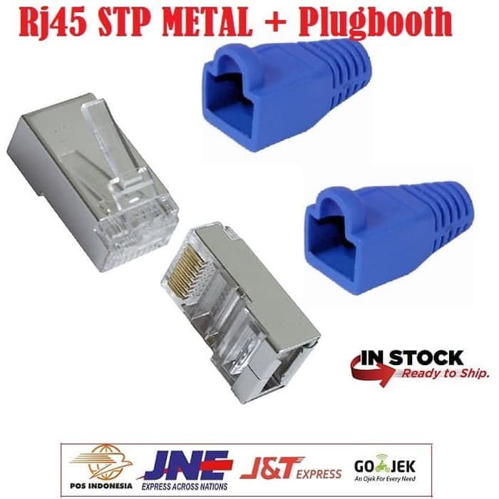 Stp Rj45 Connector Stp Rj45 Metal Connector - Plugbooth Retail | Shopee ...