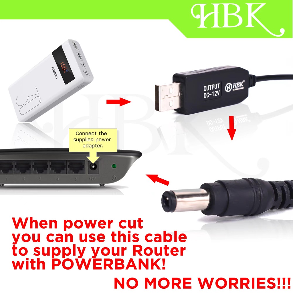 USB ROUTER PORT HBK CORD CONNECT WIFI ROUTER TO POWER BANK CORD ON HAND ...