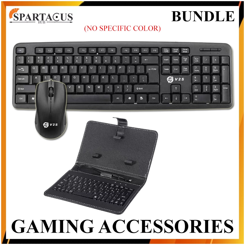 (BUNDLE) V2S KM-100 Wired USB Keyboard Mouse Combo 1000Dpi Keyboard Set ...