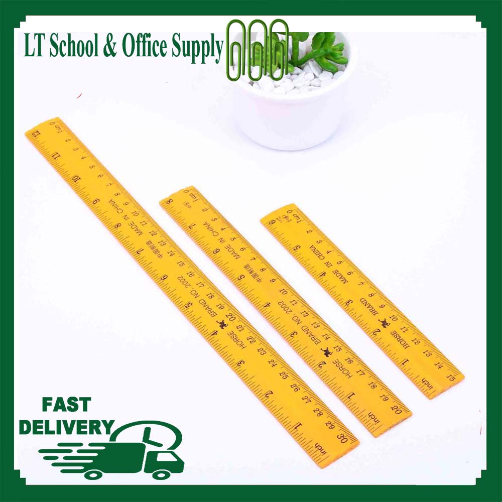 Wooden Ruler 30cm-12 inches Measurement (1pcs) | Shopee Philippines