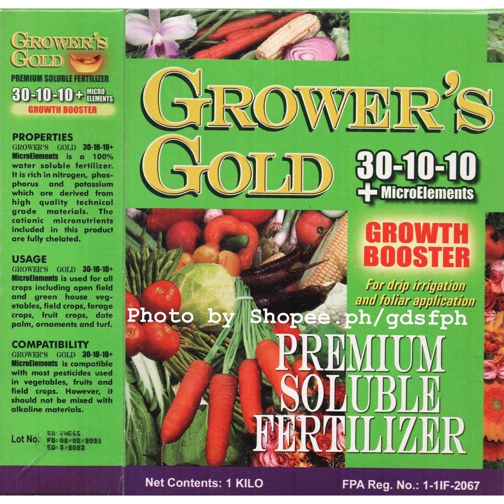 Grower's Gold 1kg with MicroElements Premium Soluble Fertilizer for ...