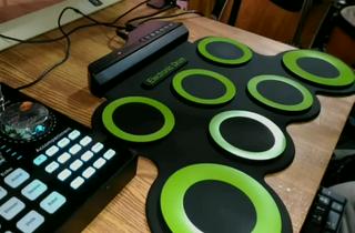 RIXTON Portable Electronic Drum Digital Roll-up Digital Drum Set ...