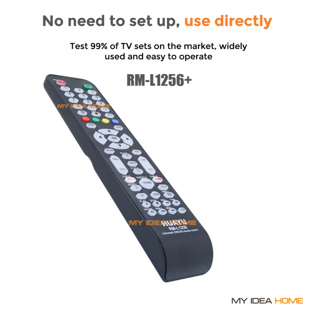 Huayu RM-L1256+ Universal Smart TV Remote Control with Home, Netflix and YouTube Button Xwx ...