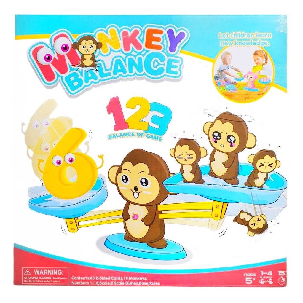 Monkey Balance Weighing Game With Question Card Counting Number ...