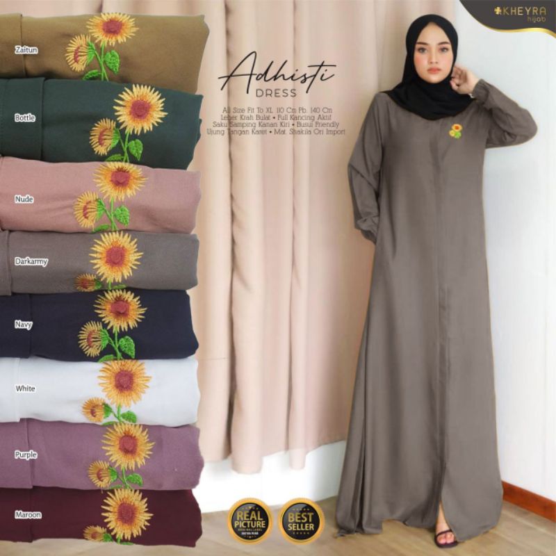 Adult GAMIS ADHISTI DRESS Plain ORIGINAL BY ALILA HIJAB | Shopee ...