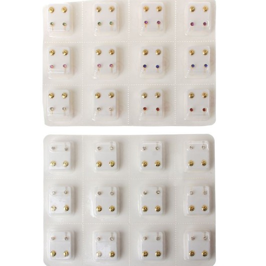 12Pairs Metal Ear Studs for Piercing Machine Ear Piercing Tool Kit3 ...