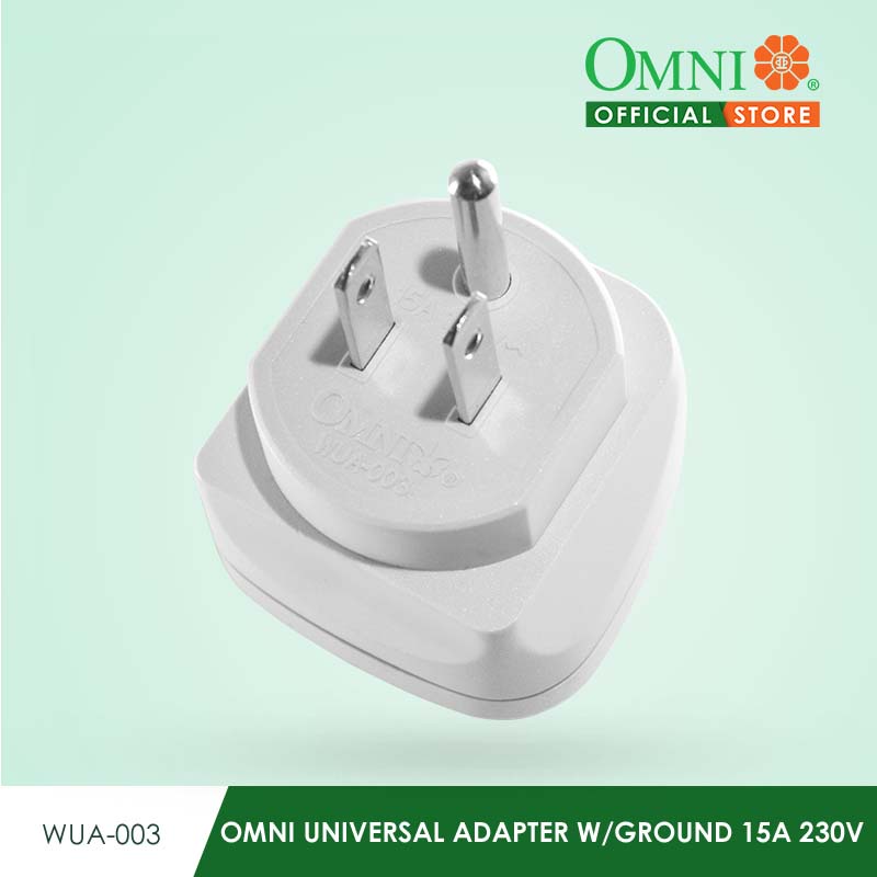 OMNI Universal Adapter with Ground 15A 250V~ - WUA-003-PK | Shopee ...