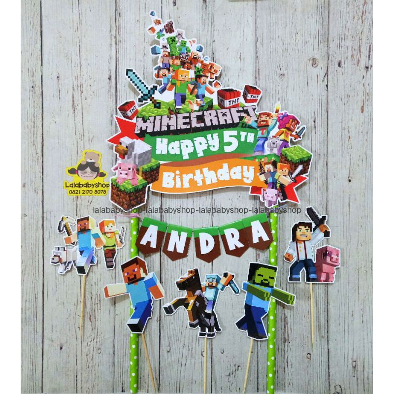 Custom MINECRAFT cake topper/minecraft cake topper/cake decoration | Shopee Philippines