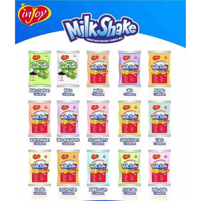InJoy Milk Shake Powders 1kg (Chocolate, Avocado, Ube, Mango, Taro) For ...