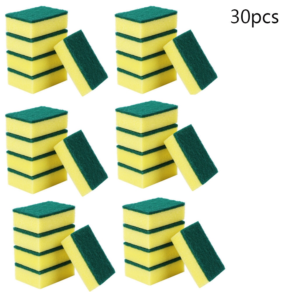 30pcs Double-sided Decontamination Cleaning Dishwashing Sponge Kitchen ...