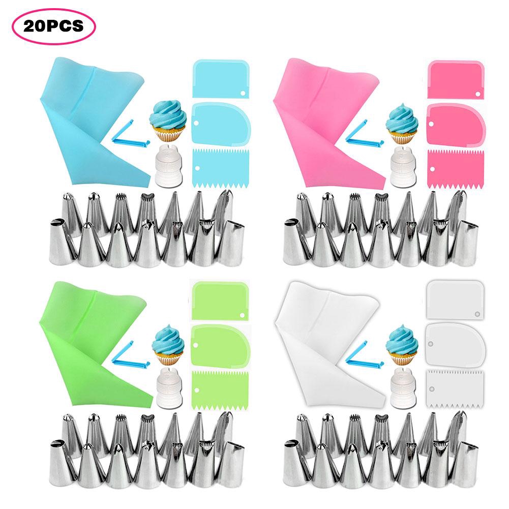 【serda】20PCS/Set Silicone Pastry Bag Tips Kitchen DIY Icing Piping ...
