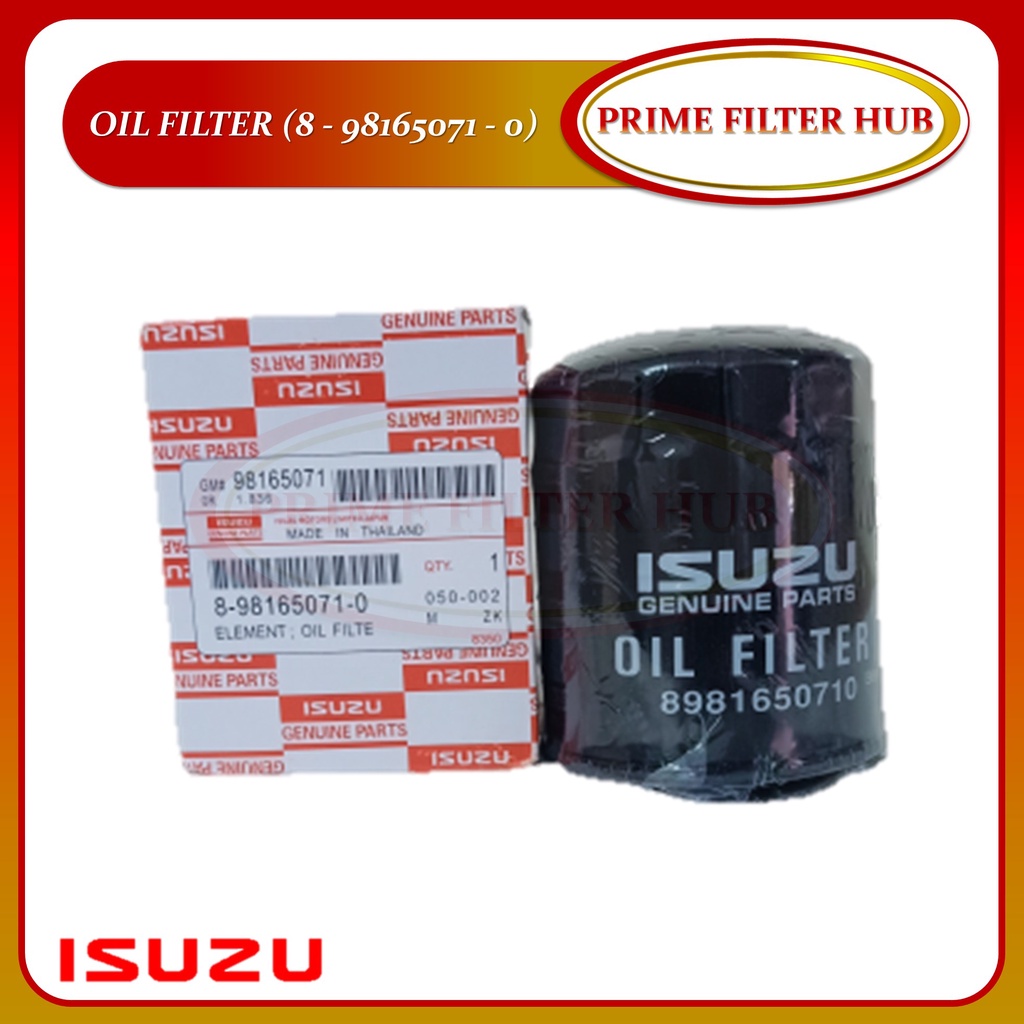 Oil Filter (8-98165071-0) Isuzu D-Max/Mu-x 4JA1, 4JK1 (2012 - 2020 ...
