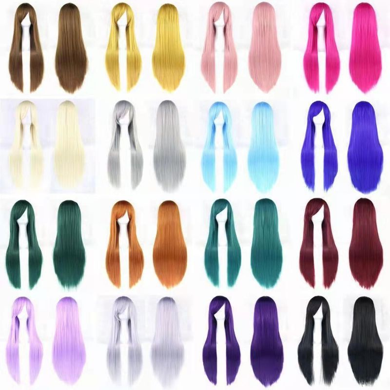 Long Straight Hair Wig Hairstyles Heat Resistant Synthetic | Shopee ...