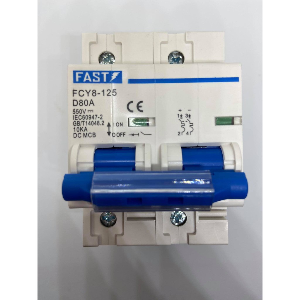 FAST Solar PV Power DC Miniature Circuit Breaker 80A 2 Pole | Shopee ...