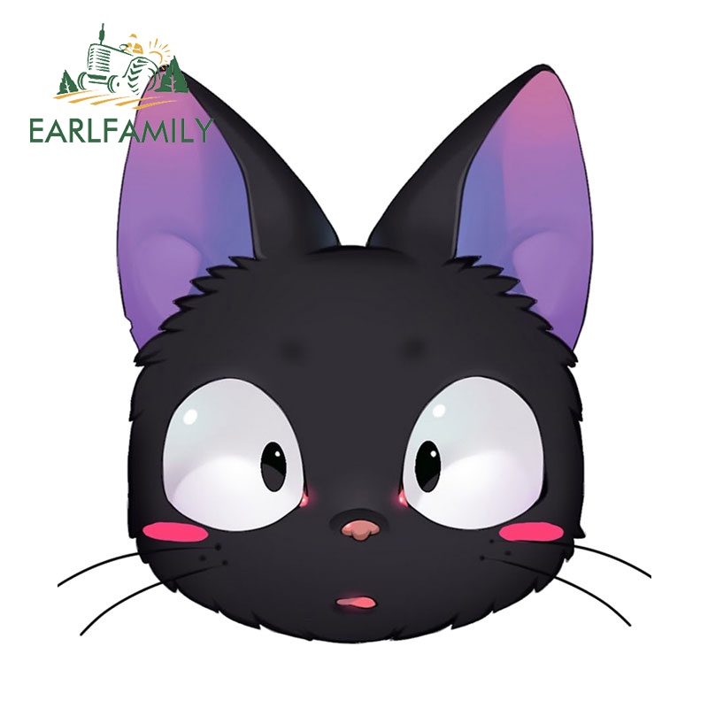EARLFAMILY 13cm x 12.8cm Cat Head Car Stickers Personality Scratch ...