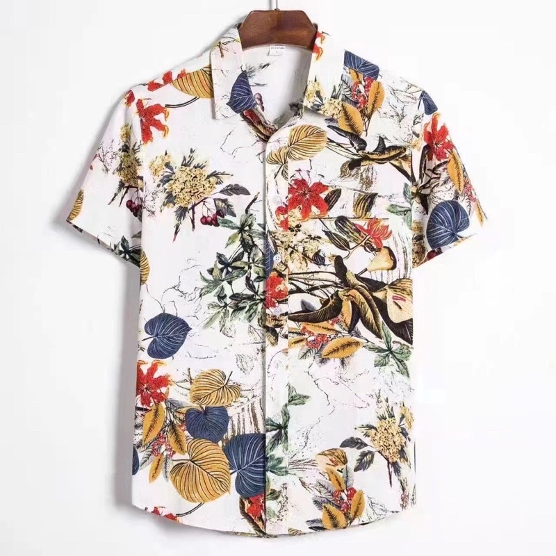 FLORAL DESIGN SUMMER BEACH ATTIRE POLO SHIRTS FOR MEN | Shopee Philippines