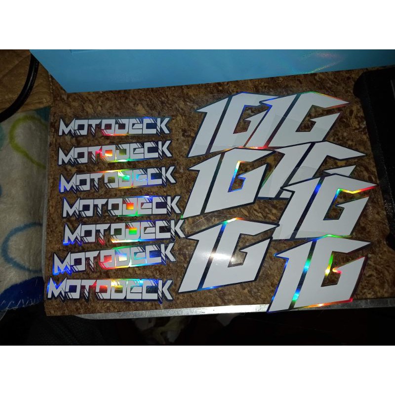 1G & MOTODECK STICKER WITH HOLOGRAPHIC CUTOUT (Inspired) | Shopee ...